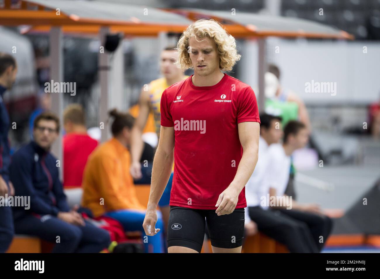 Belgian athlete Ben Broeders pictured during the men's Pole Vault event ...