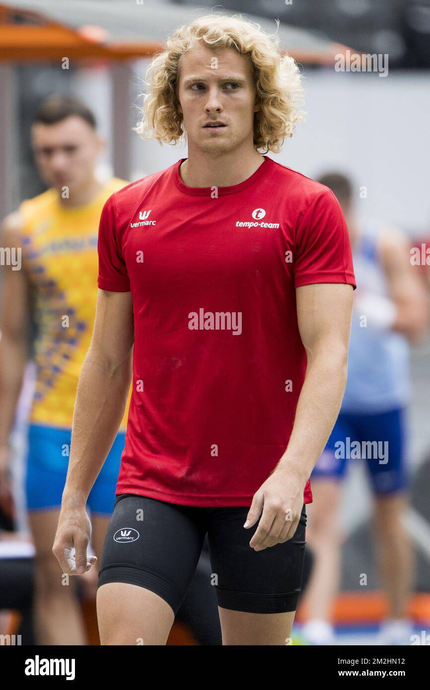 Belgian athlete Ben Broeders pictured during the men's Pole Vault event ...