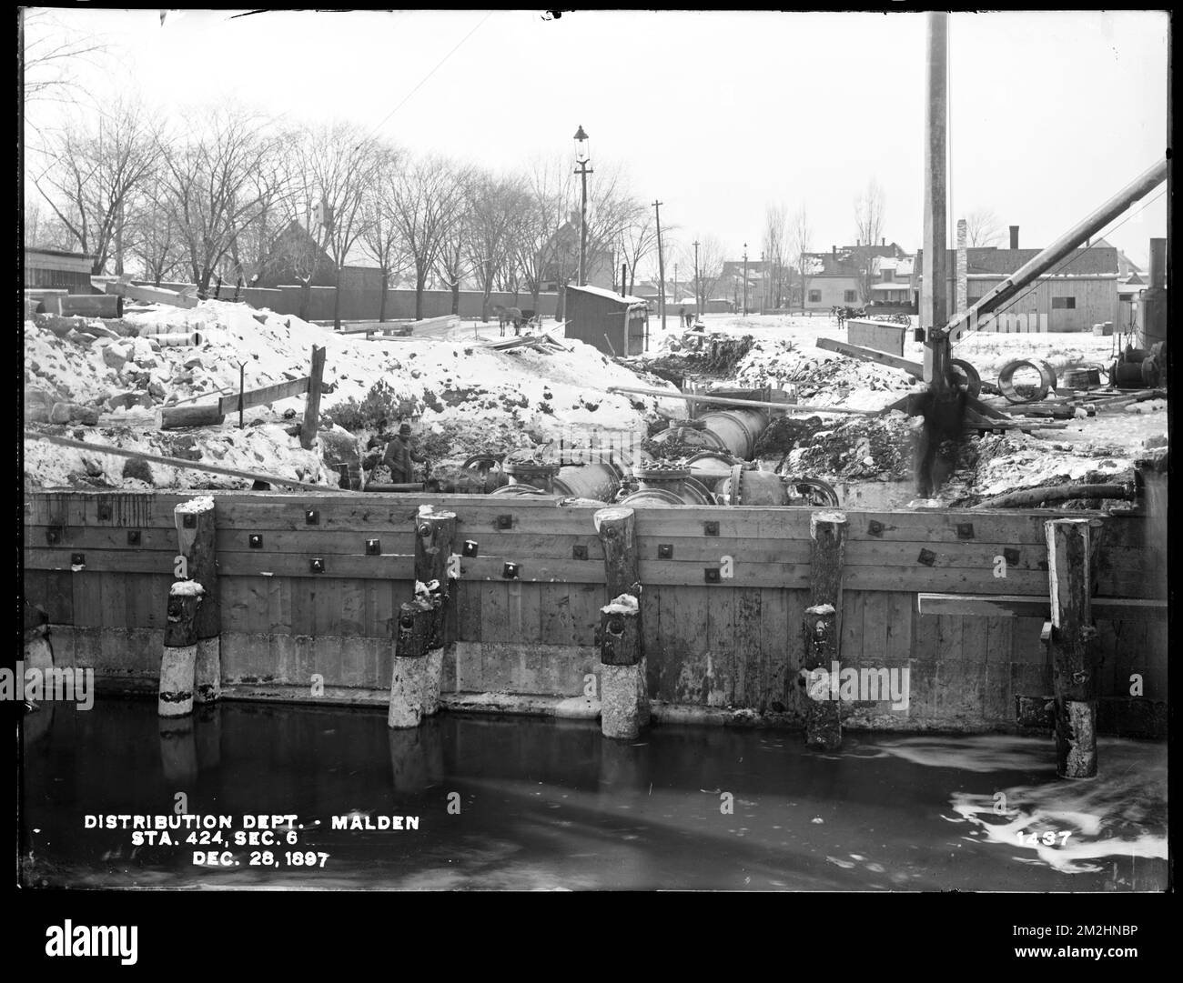 Pier pipes Black and White Stock Photos & Images - Alamy