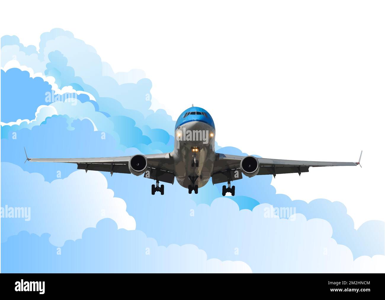 Airplane on the air. Vector 3d illustration Stock Vector Image & Art ...