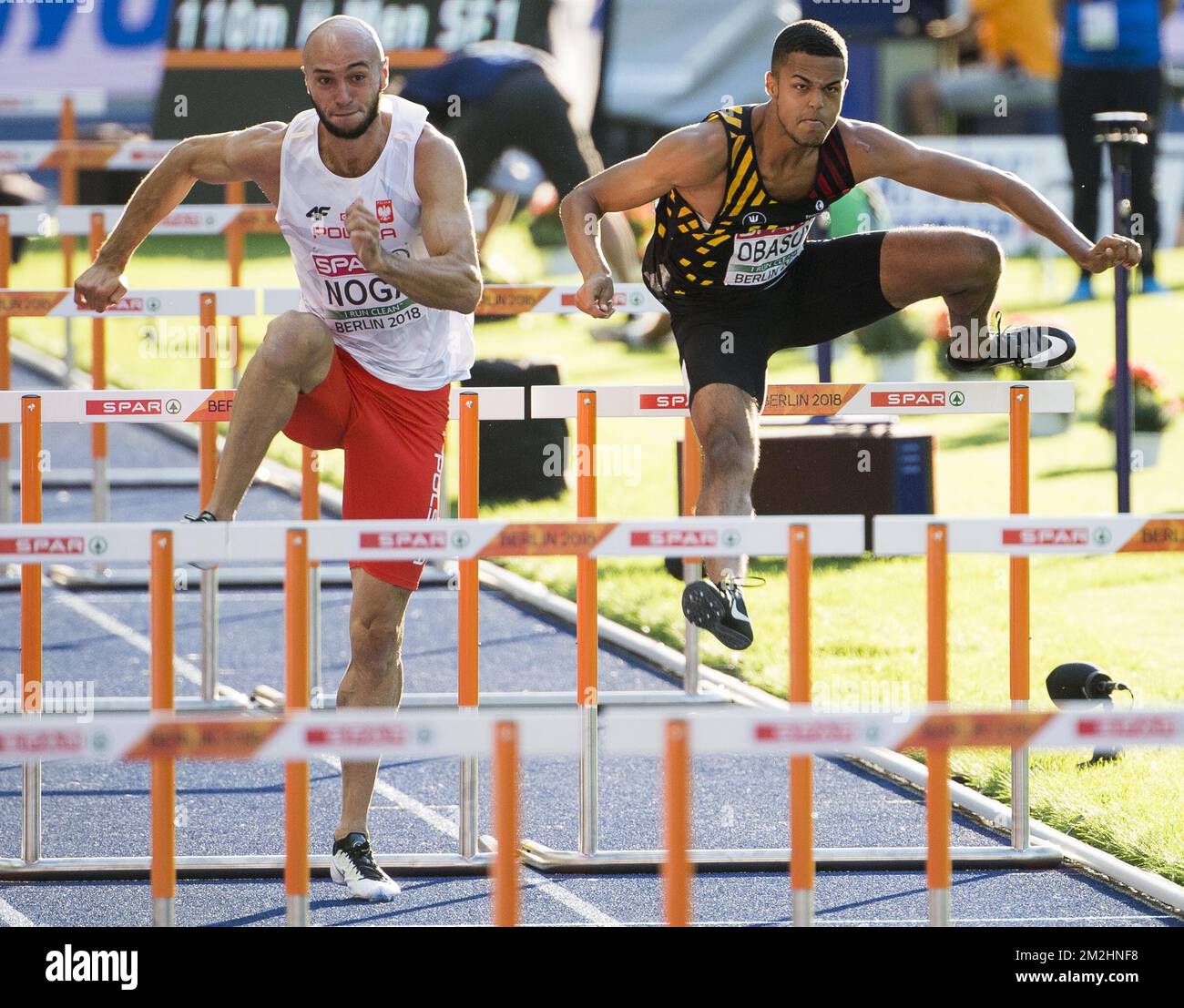 Polish Artur Noga and Belgian athlete Michael Obasuyi pictured after ...