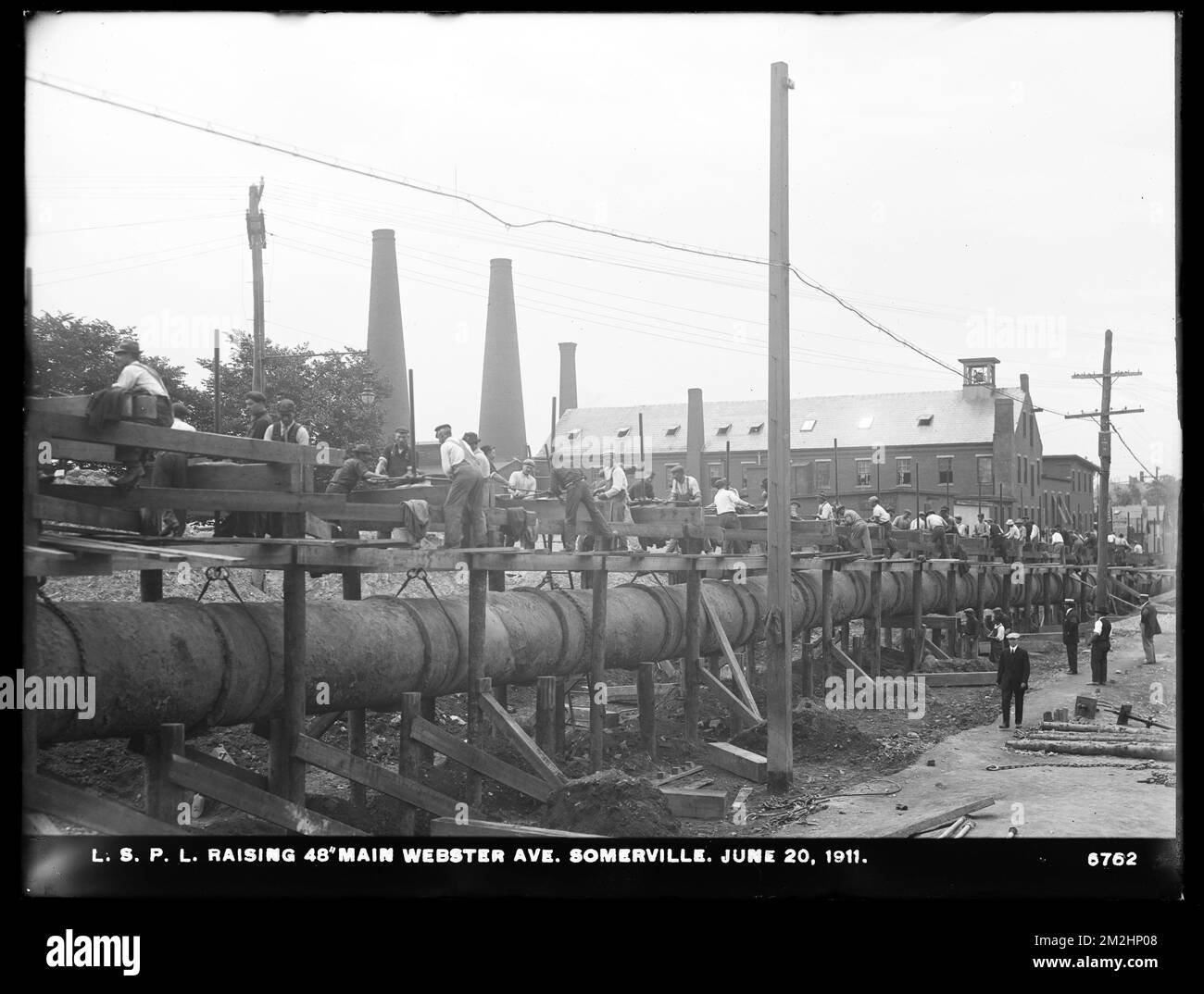 Distribution Department, Low Service Pipe Lines, raising 48-inch main ...