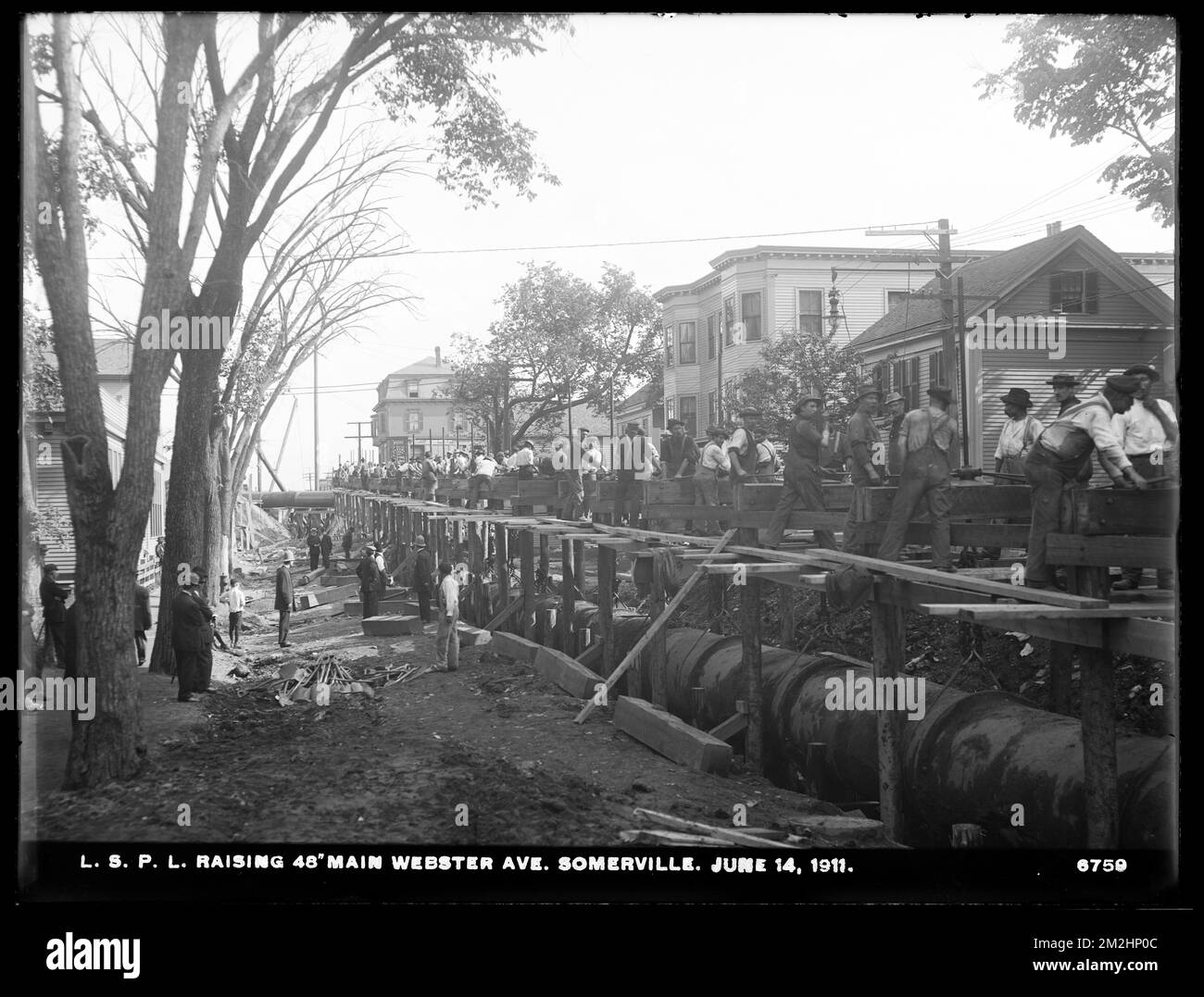 Distribution Department, Low Service Pipe Lines, raising 48-inch main ...