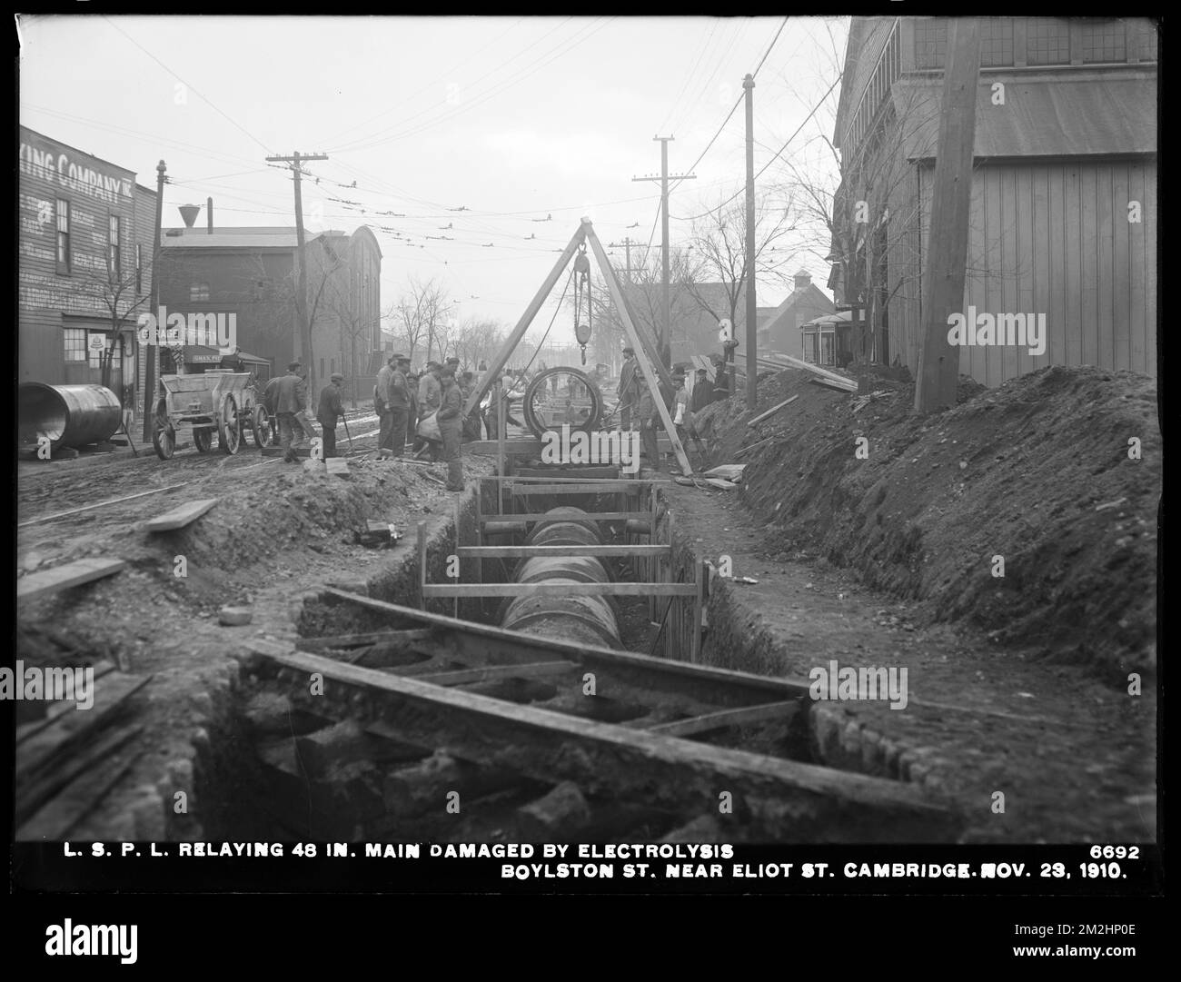 Distribution Department, Low Service Pipe Lines, relaying 48-inch main ...