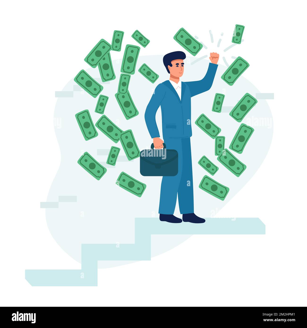 Hope to success in business, accomplishment or reaching business goal ...