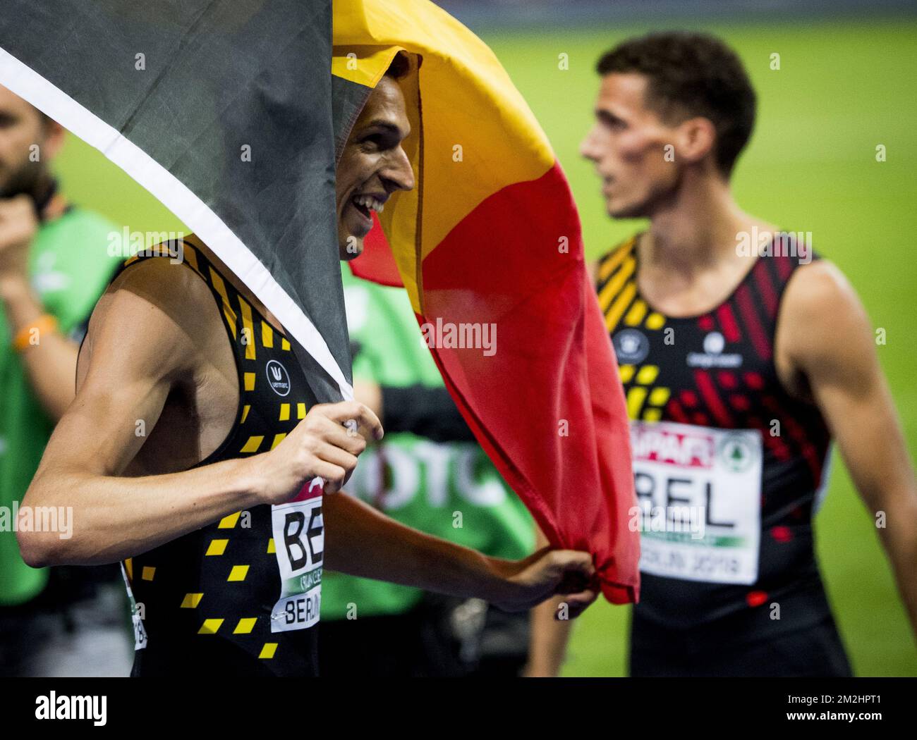 Belgian athlete Dylan Borlee celebrates after winning the final of the ...