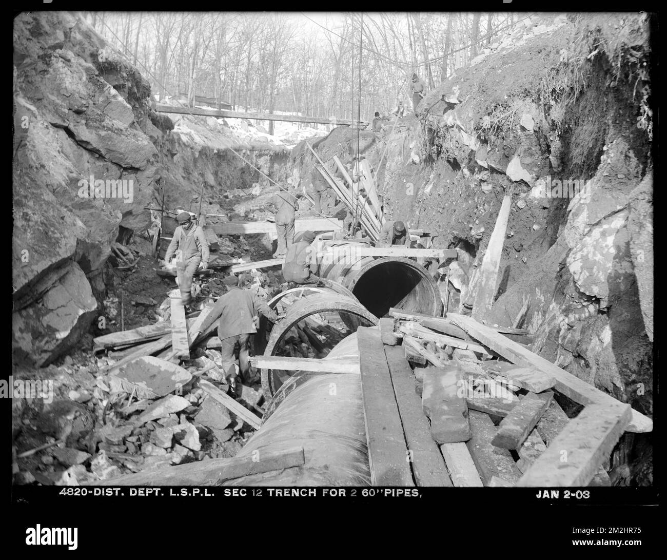 Distribution Department, Low Service Pipe Lines, Section 12, trench for ...