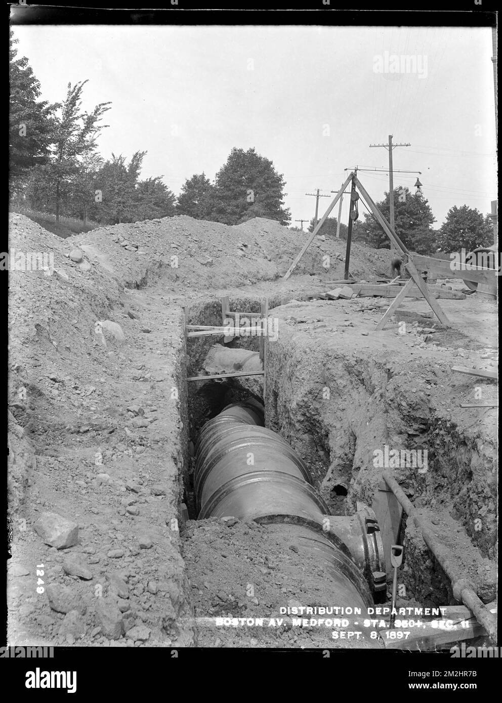 Distribution Department, Low Service Pipe Lines, Section 11, trench on ...