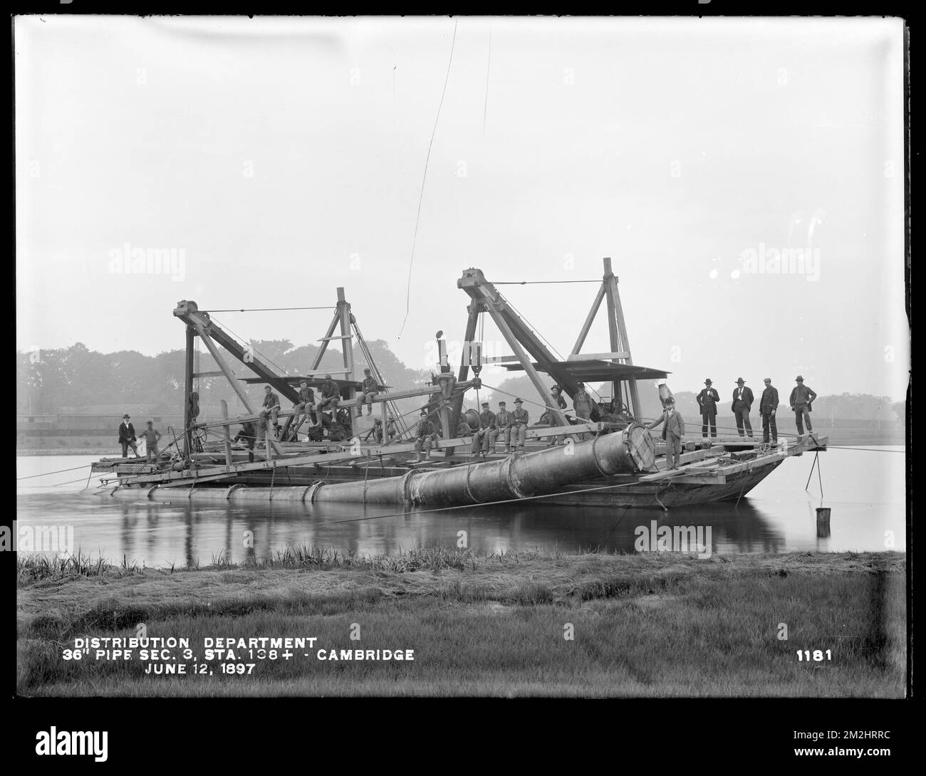 Distribution Department, Low Service Pipe Lines, Section 3, lowering ...