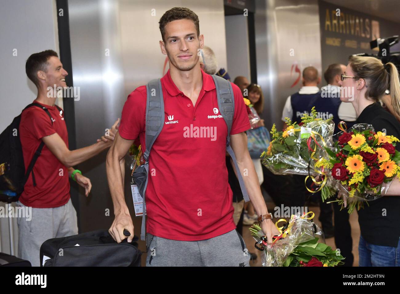 Belgian athlete Dylan Borlee pictured at the arrival of the Belgian ...