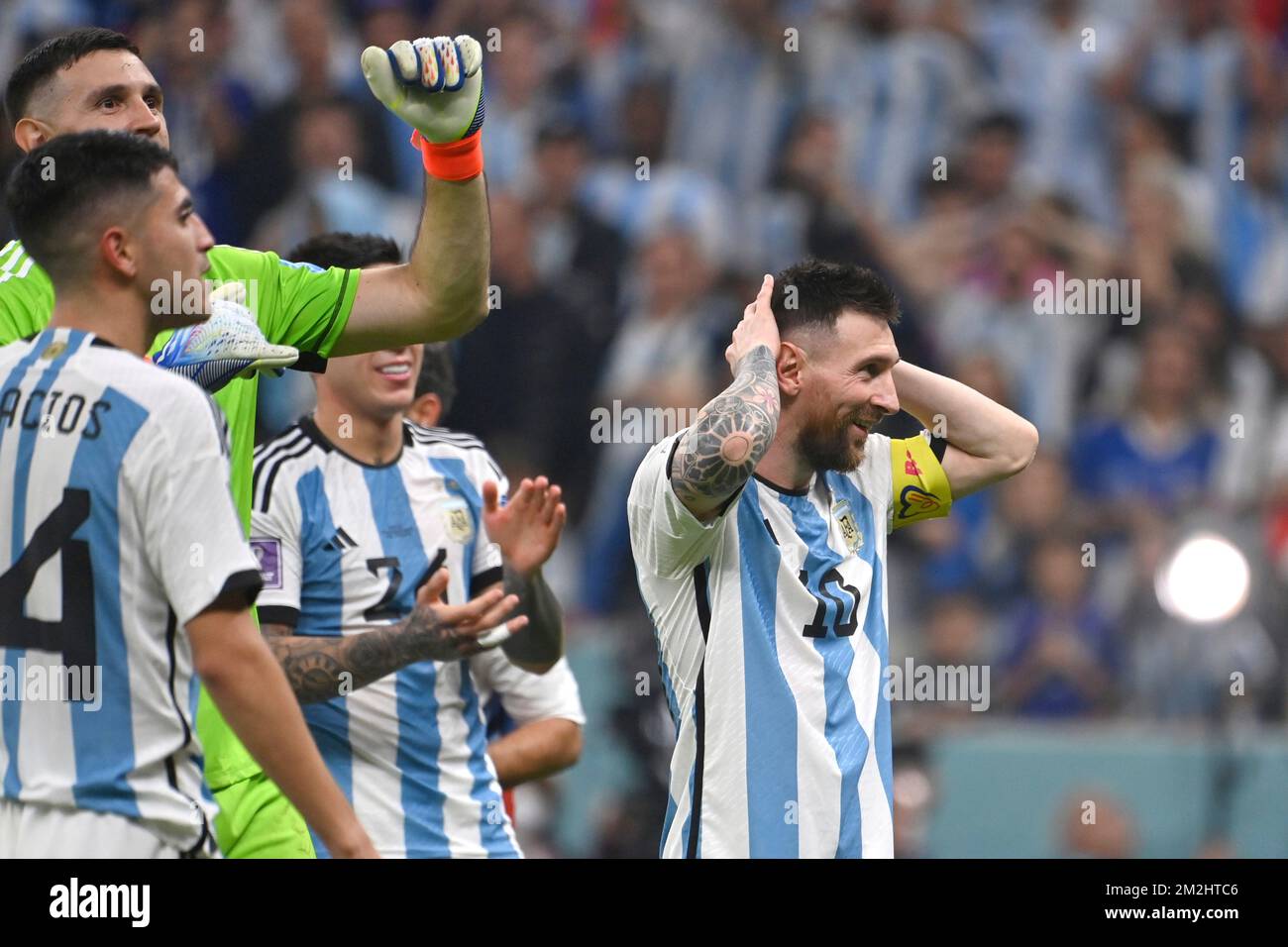 final jubilation Argentina with Lionel MESSI (re, ARG), jubilation, joy ...