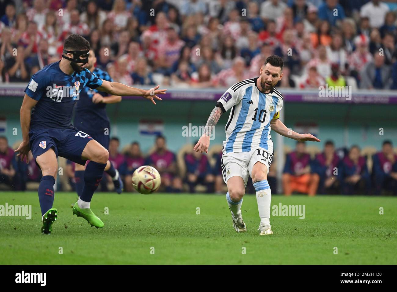 Lionel MESSI (ARG), action, duels versus GVARDIOL Josko (CRO). Semi ...