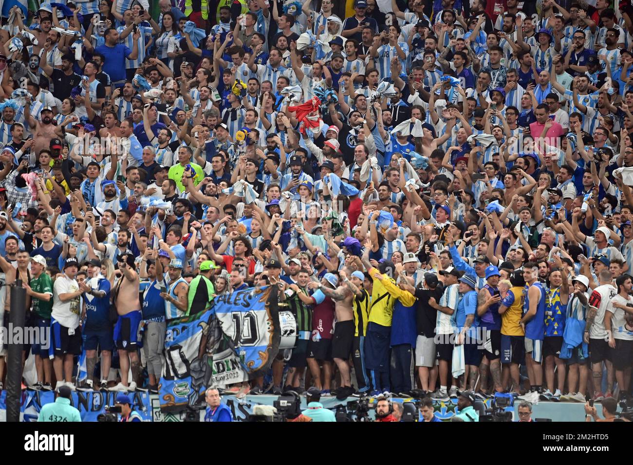 Argentinian fans, football fans, jubilation, joy, enthusiasm, semi ...