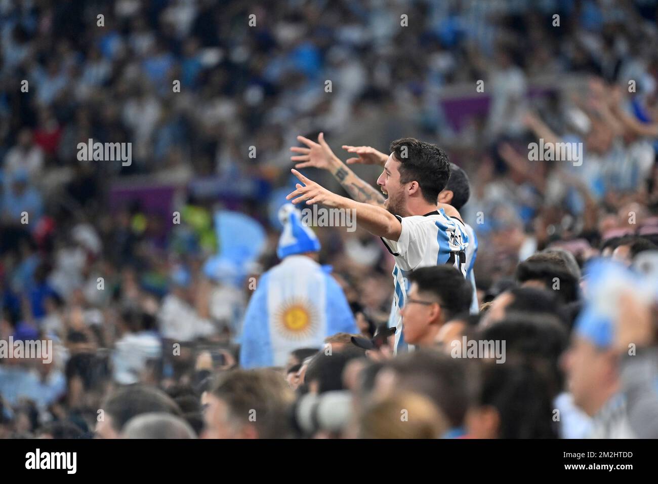 Argentinian fans, soccer fans, jubilation, joy, excitement. Semi-final ...