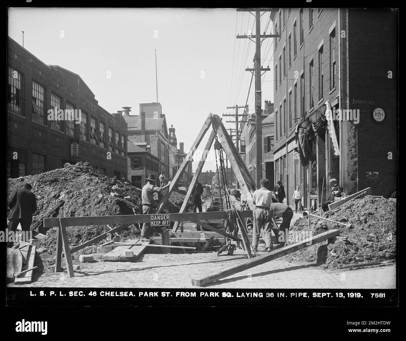 Distribution Department, Low Service Pipe Lines, Section 46, laying 36 ...