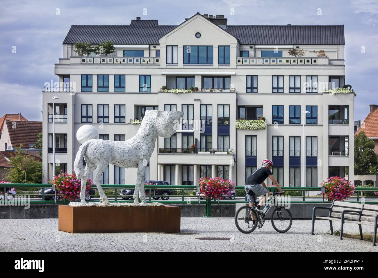 Sculpture Titus by artist Johan Tahon in the city Oudenaarde, East ...