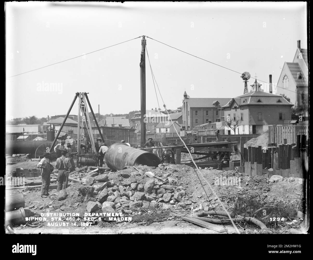 Distribution Department, Low Service Pipe Lines, Section 6, siphon ...