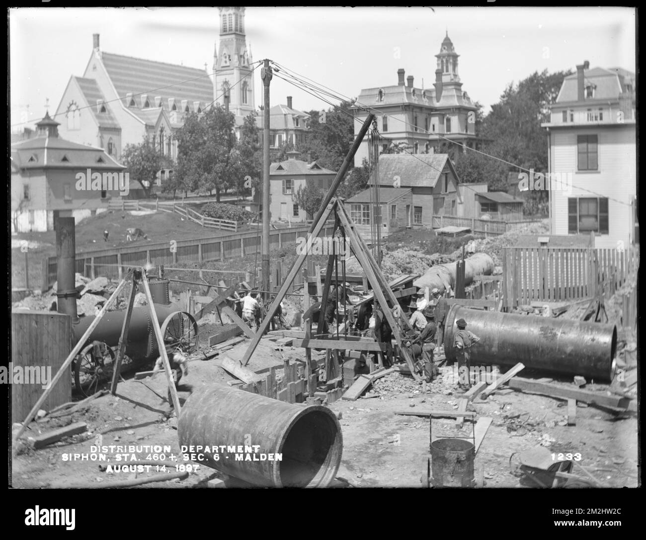 Distribution Department, Low Service Pipe Lines, Section 6, siphon ...