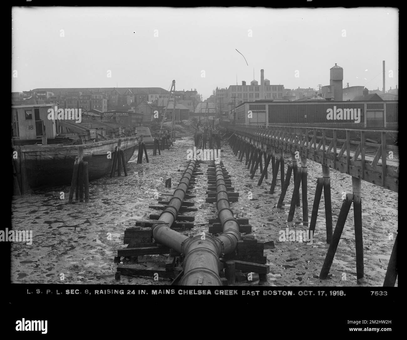Distribution Department, Low Service Pipe Lines, Section 8, raising 24 ...