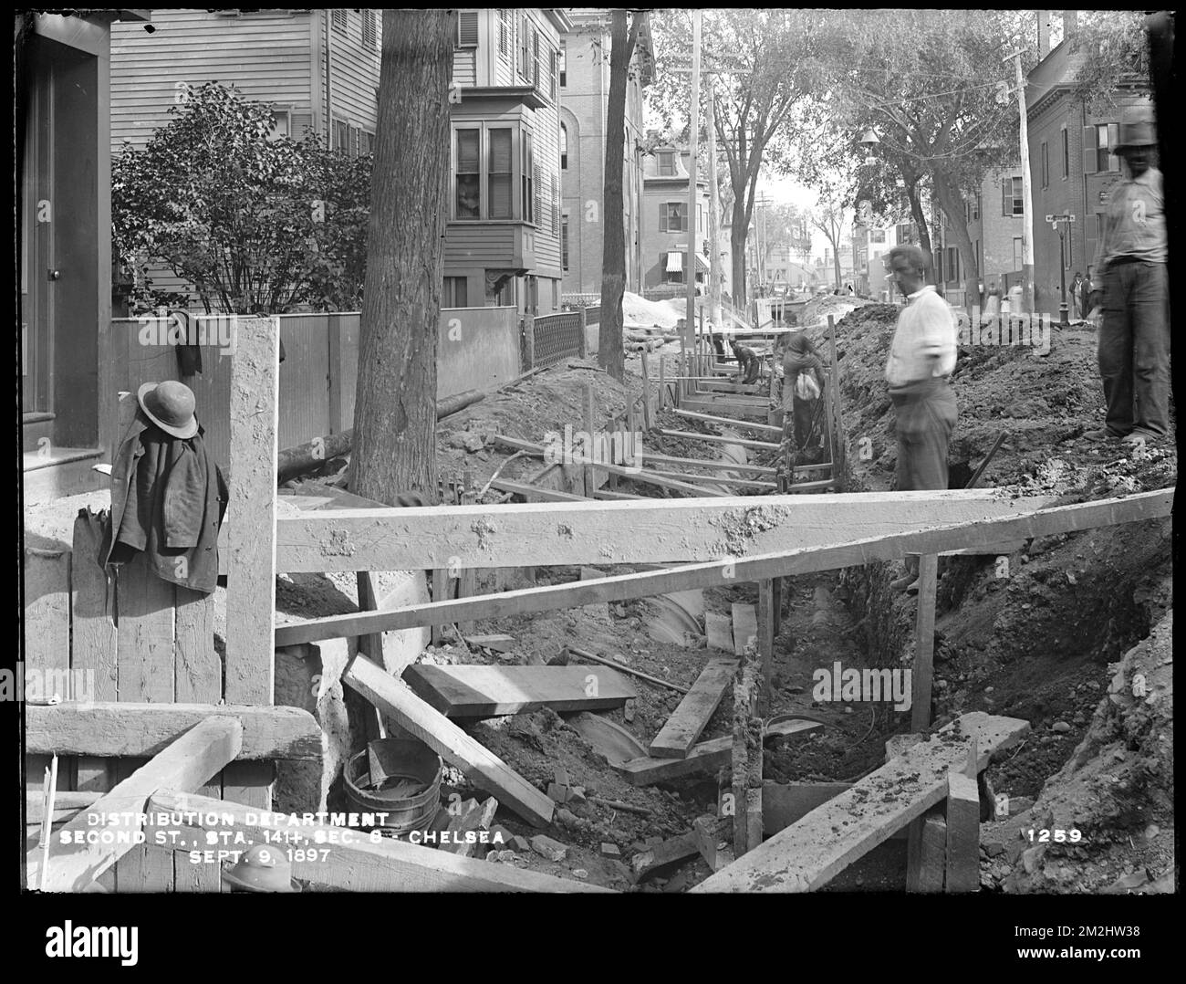 Distribution Department, Low Service Pipe Lines, Section 8, trench in ...