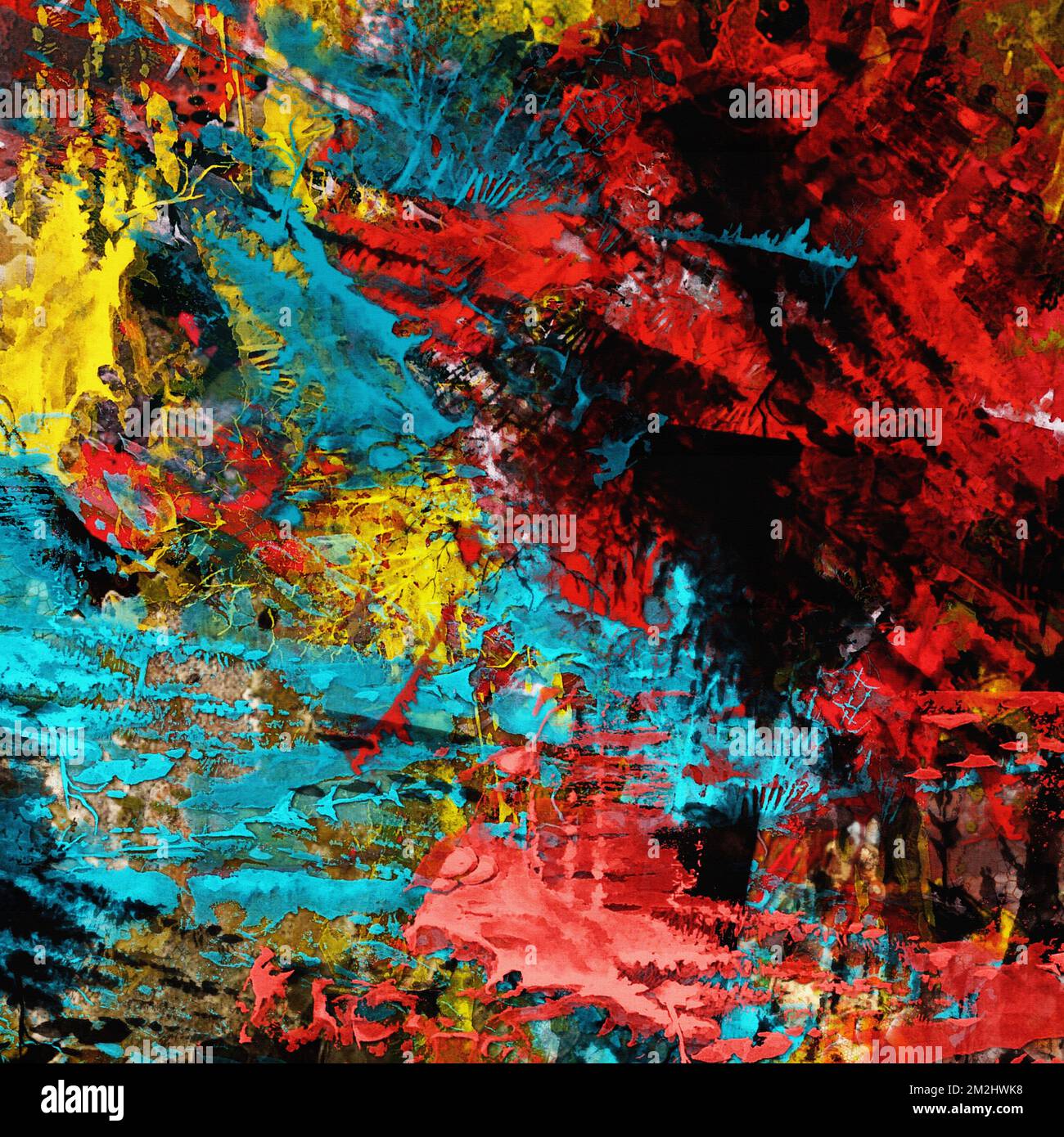 abstract psychedelic background from color chaotic blurred stains brush ...