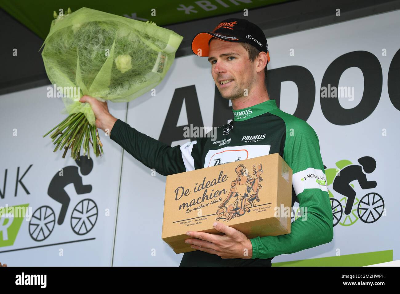 Dutch Elmar Reinders of Roompot-Nederlandse Loterij on the podium of ...