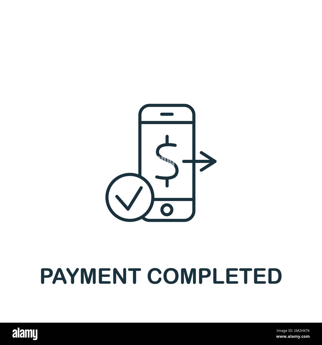 Payment Completed icon. Monochrome simple Food Delivery icon for ...