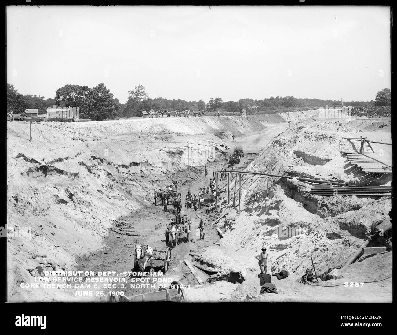 Distribution Department, Low Service Spot Pond Reservoir, core trench ...