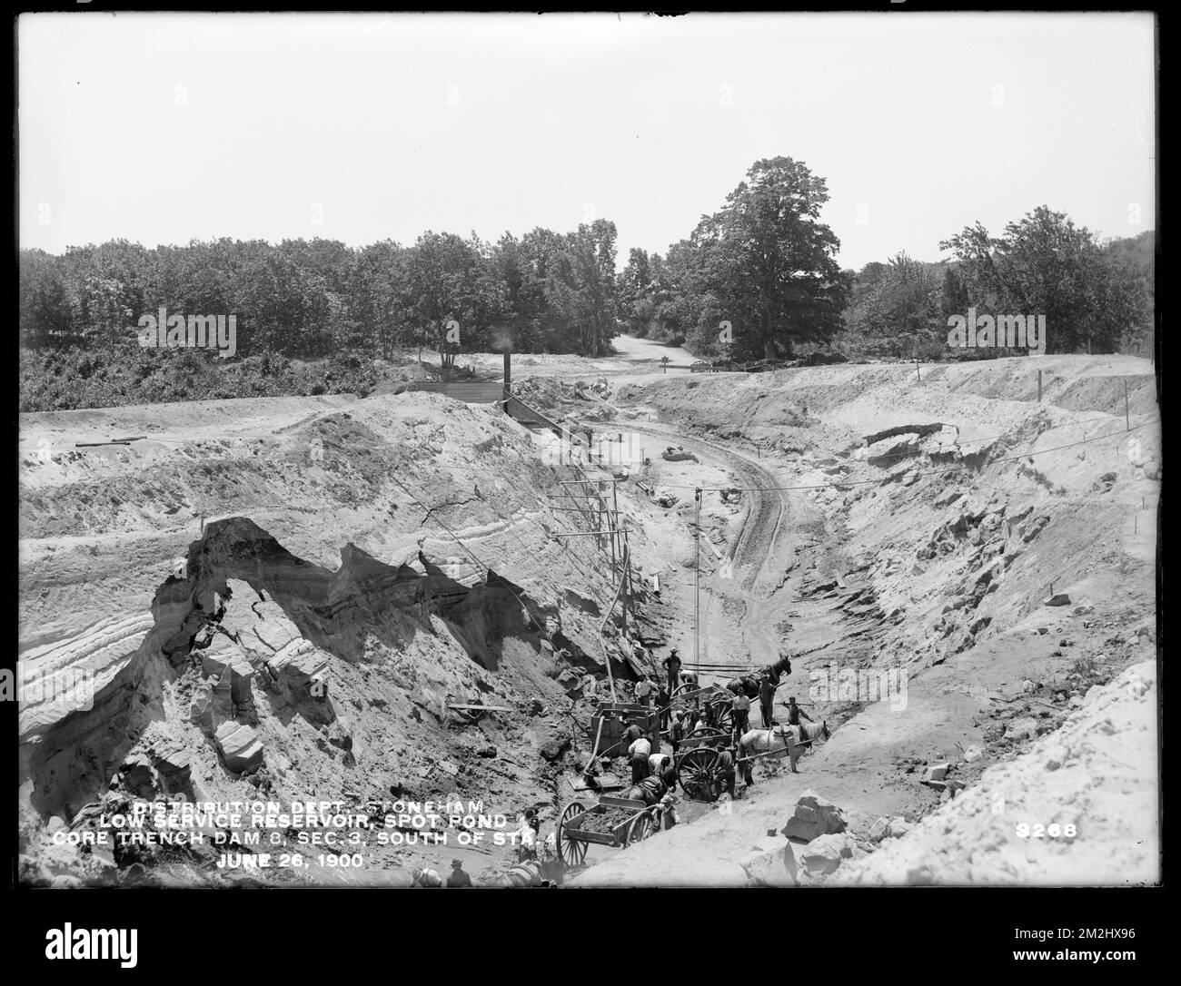 Distribution Department, Low Service Spot Pond Reservoir, core trench ...