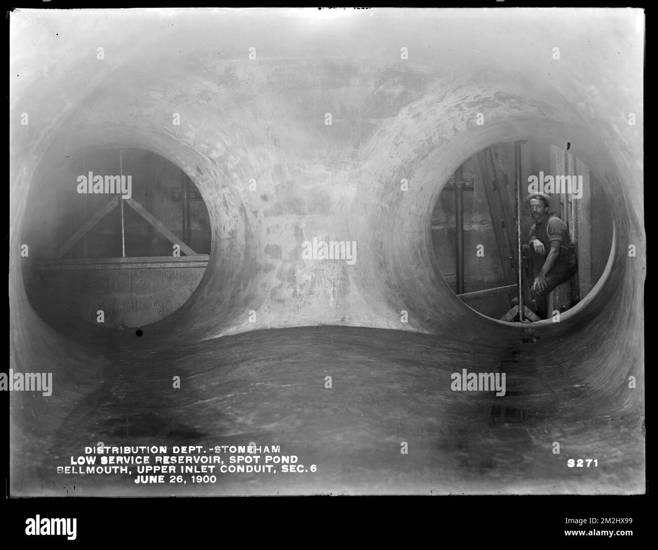 Distribution Department, Low Service Spot Pond Reservoir, bellmouth in ...