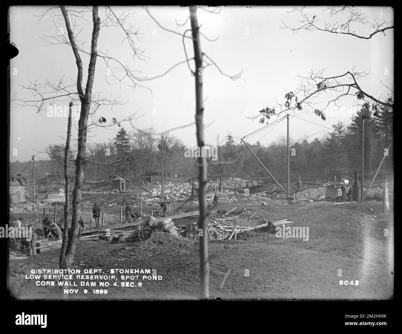 Distribution Department, Low Service Spot Pond Reservoir, concrete core ...