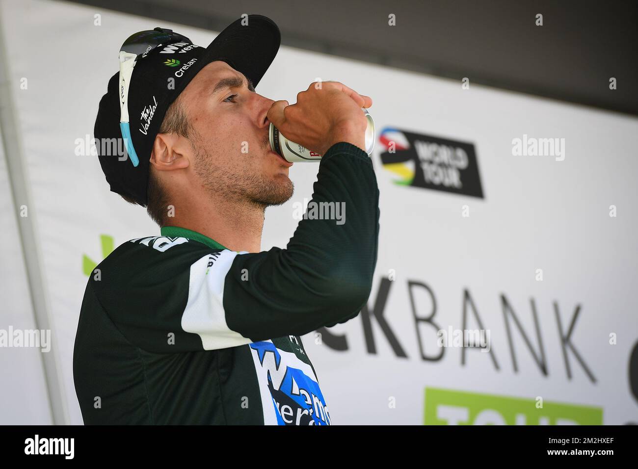 Belgian Dries De Bondt of Verandas Willems - Crelan celebrates on the ...