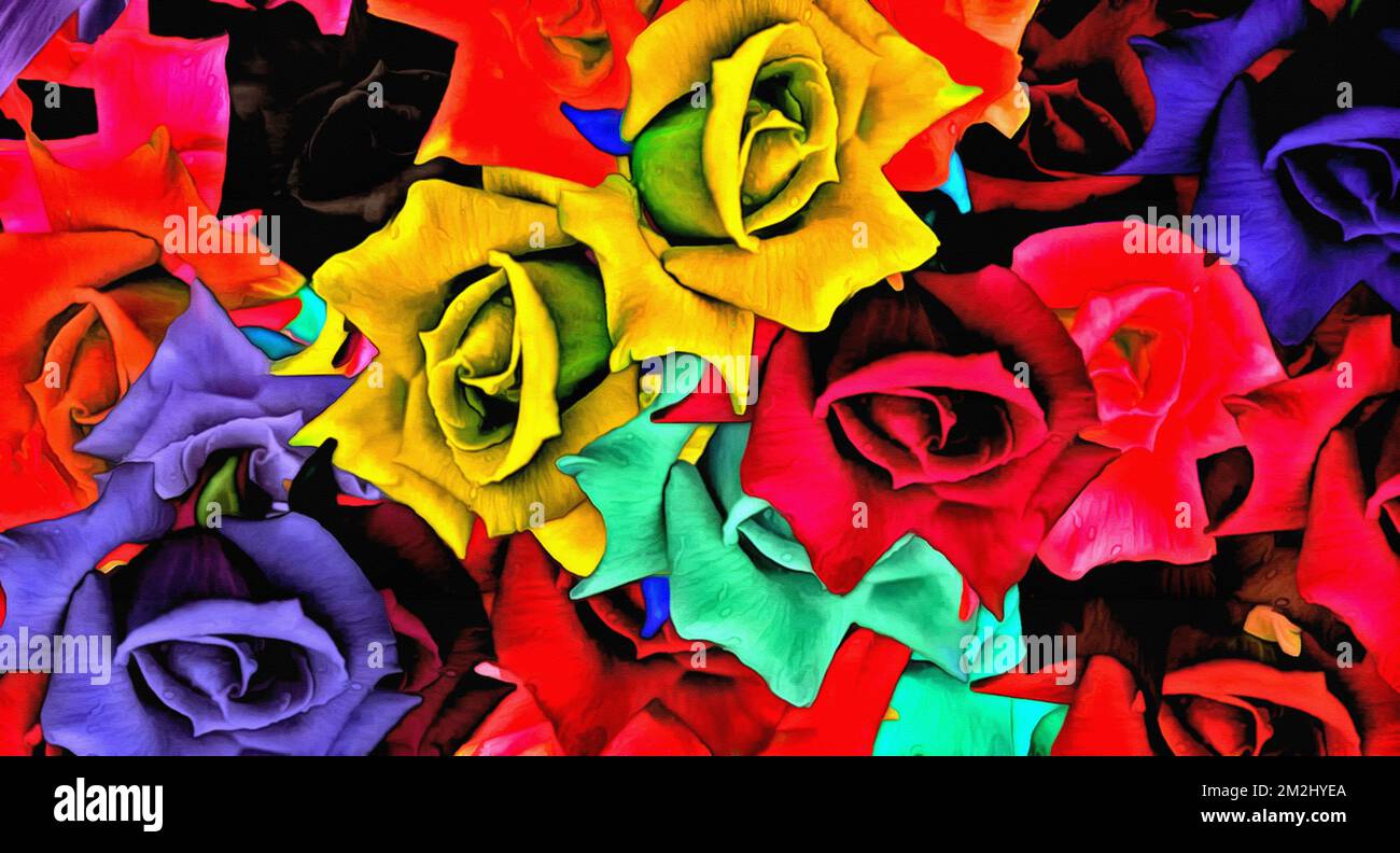 Computer graphics of abstract floral psychedelic background stylization ...