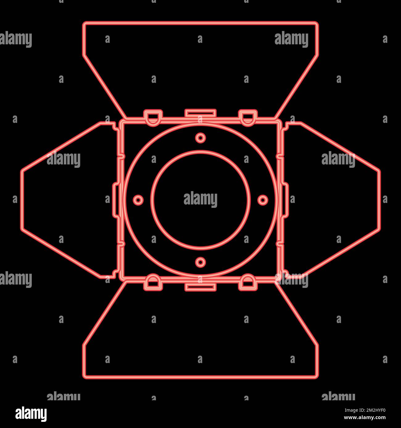 Neon studio spot lights Studio projector front view Spotlight Movie ...