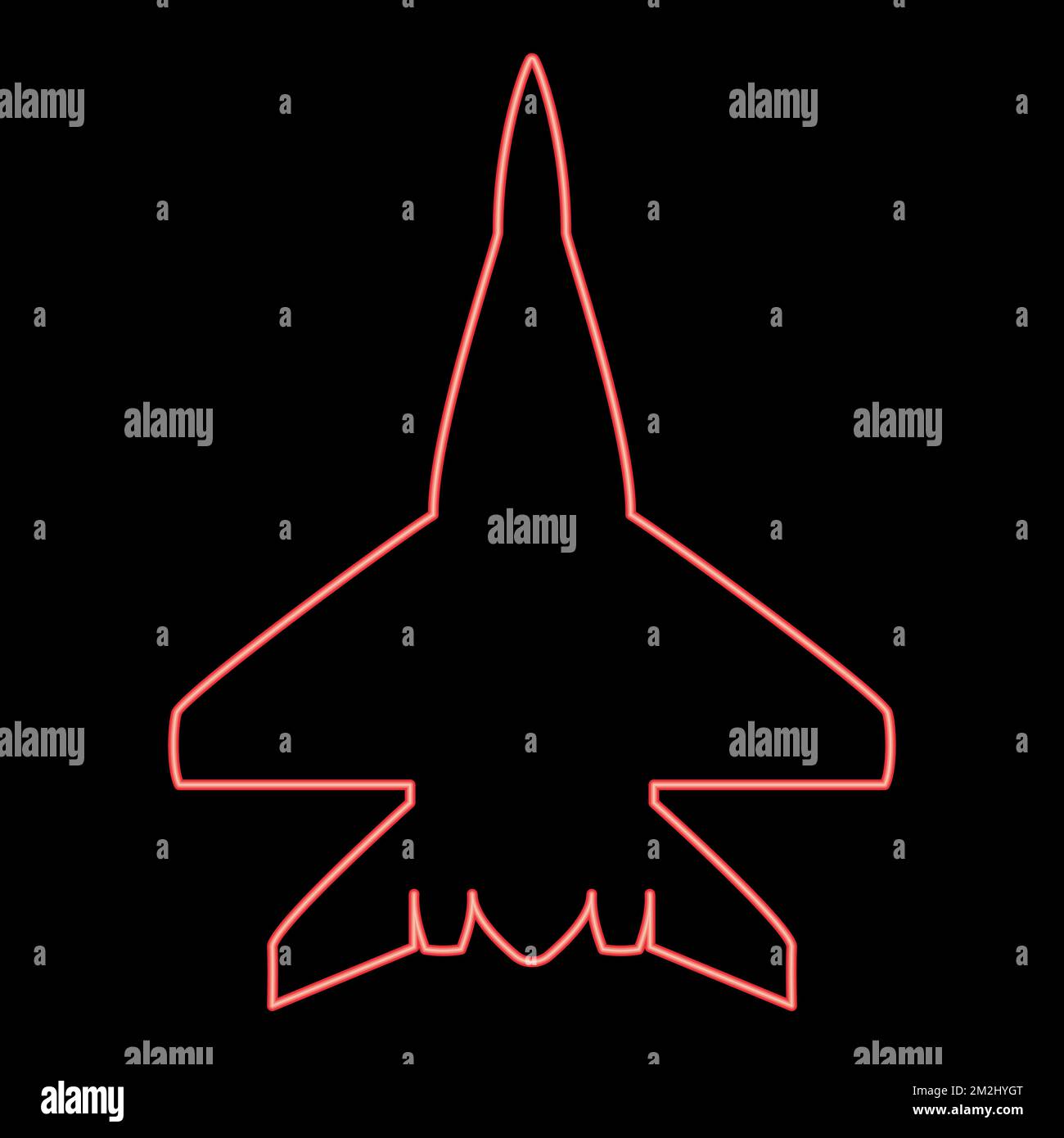 Neon fighter plane Military fighter airplane red color vector ...