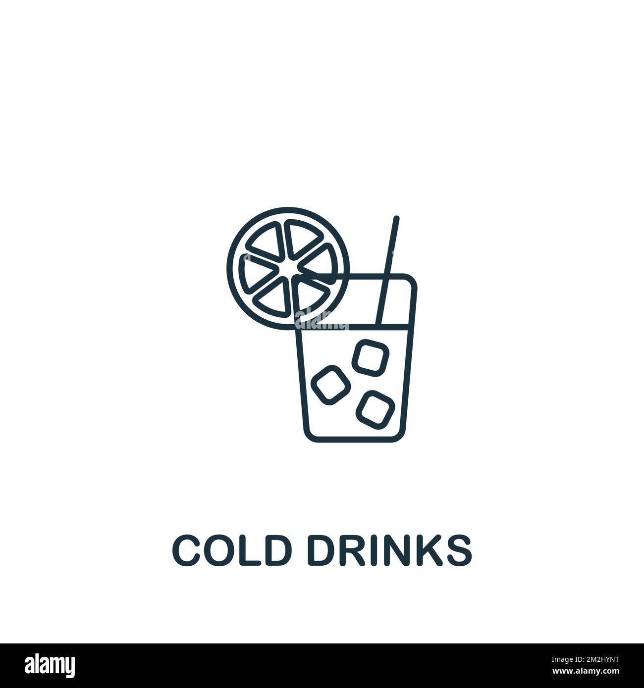 Cold Drinks icon. Monochrome simple Food Delivery icon for templates ...