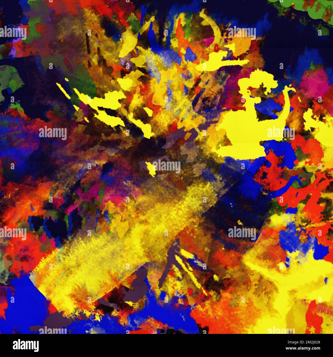 abstract psychedelic background from color chaotic blurred stains brush ...