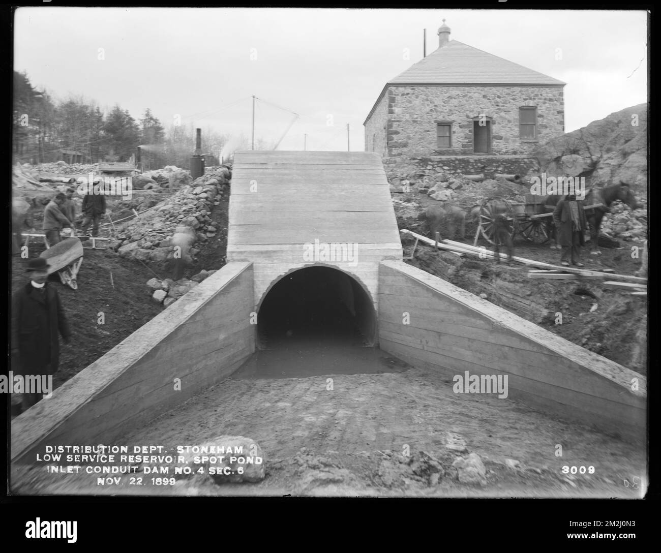 Distribution Department, Low Service Spot Pond Reservoir, inlet conduit ...