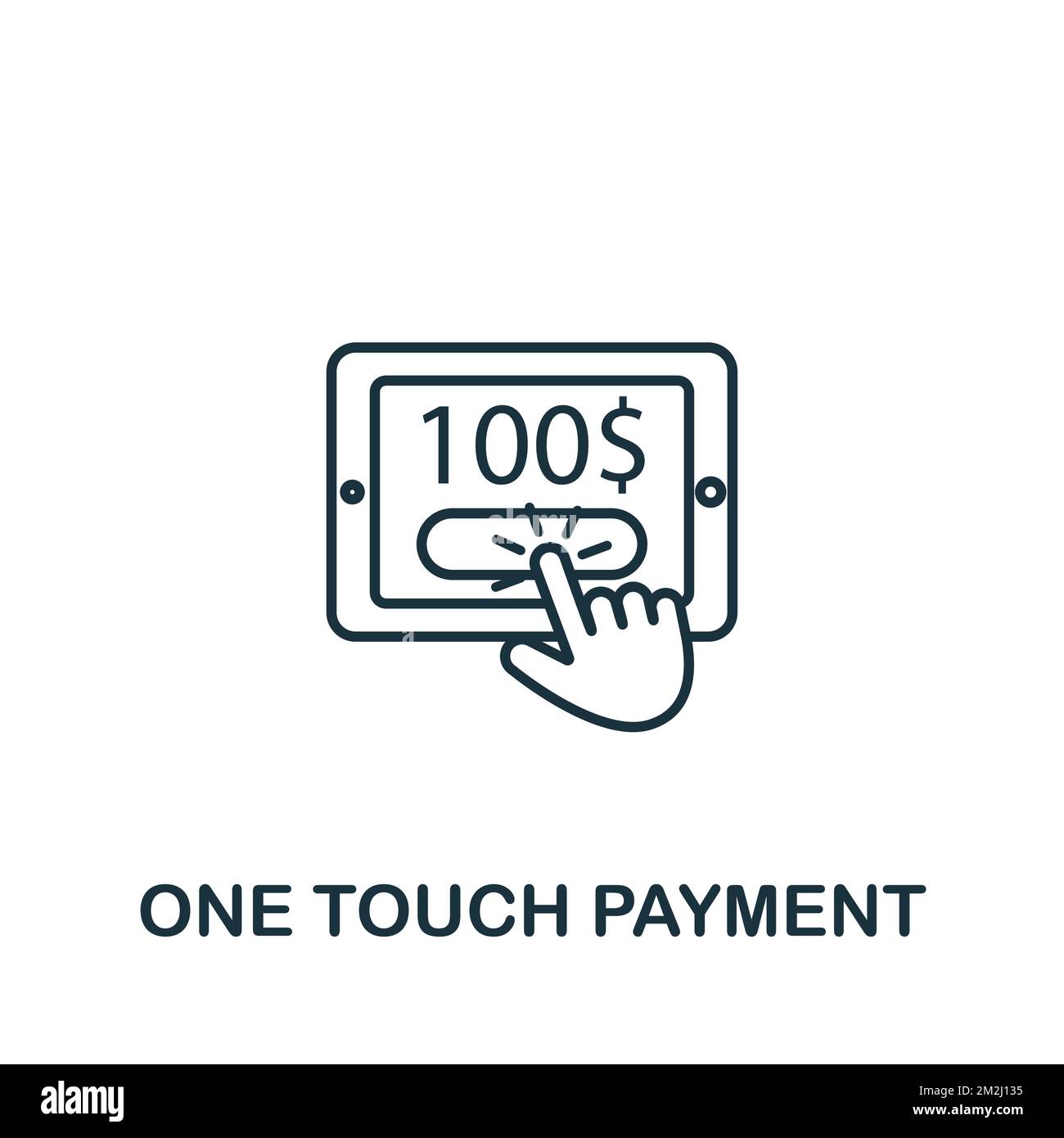 One Touch Payment icon. Monochrome simple Food Delivery icon for ...