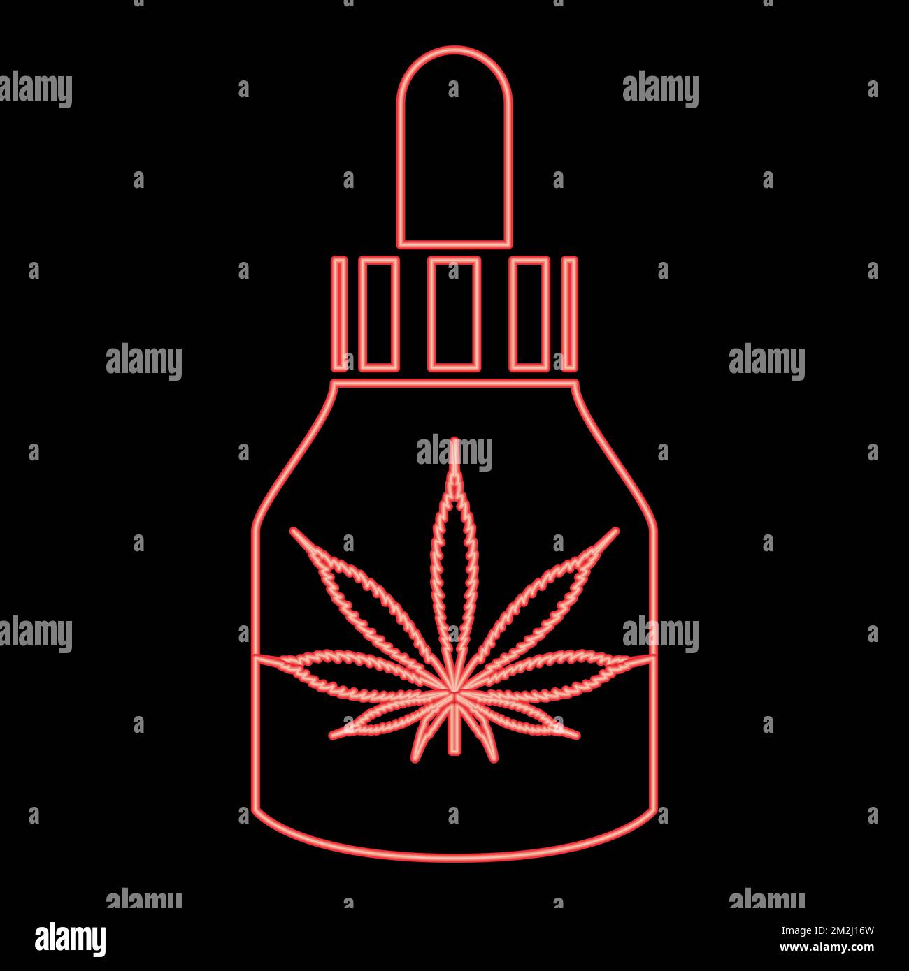 Flask with cannabis leaves Stock Vector Images - Alamy