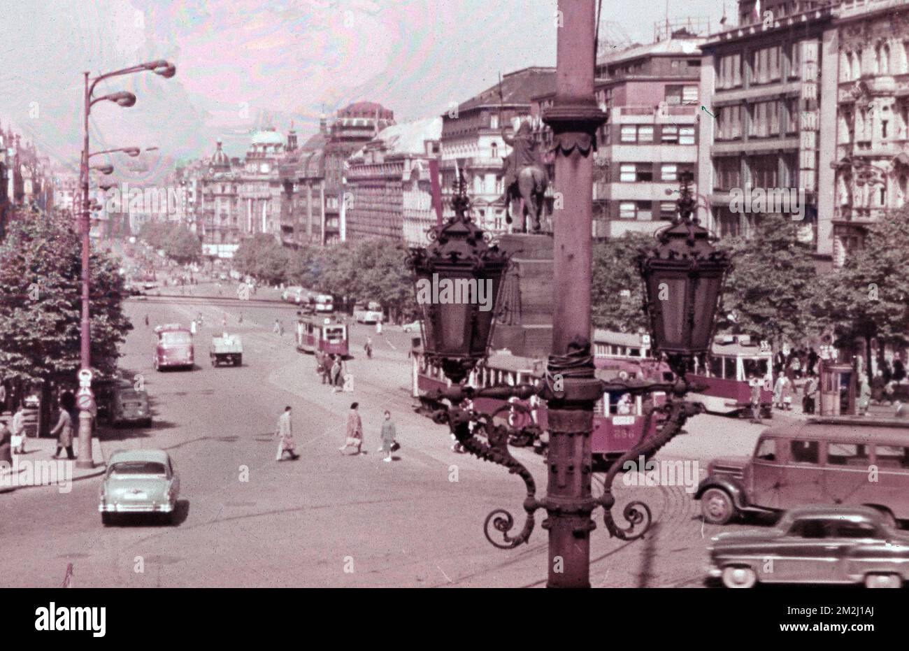 View of Wenceslas Square, Prague, Czech Republic, 1960s Stock Photo - Alamy