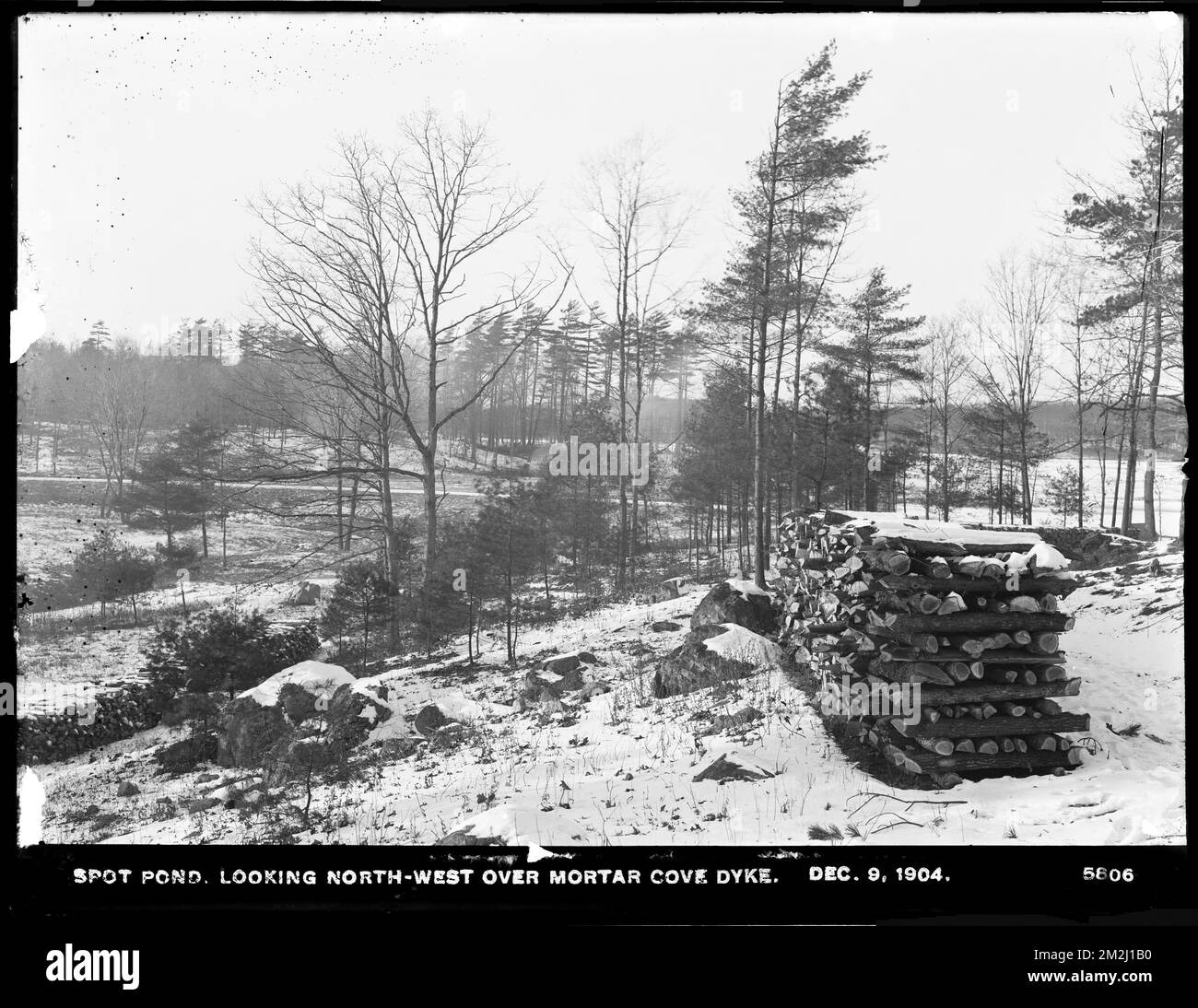 Distribution Department, Low Service Spot Pond Reservoir, looking ...