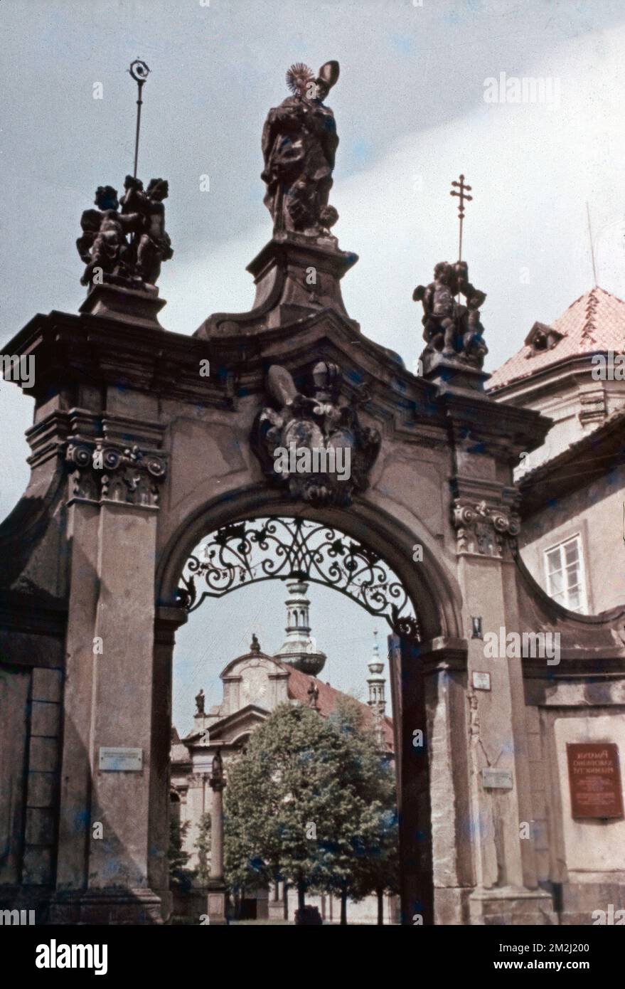 View of Strahov Gate to the Monastery, Prague, Czech Republic, 1960s ...
