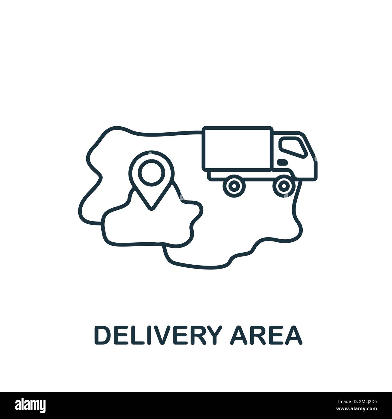 Delivery Area icon. Monochrome simple Food Delivery icon for templates ...