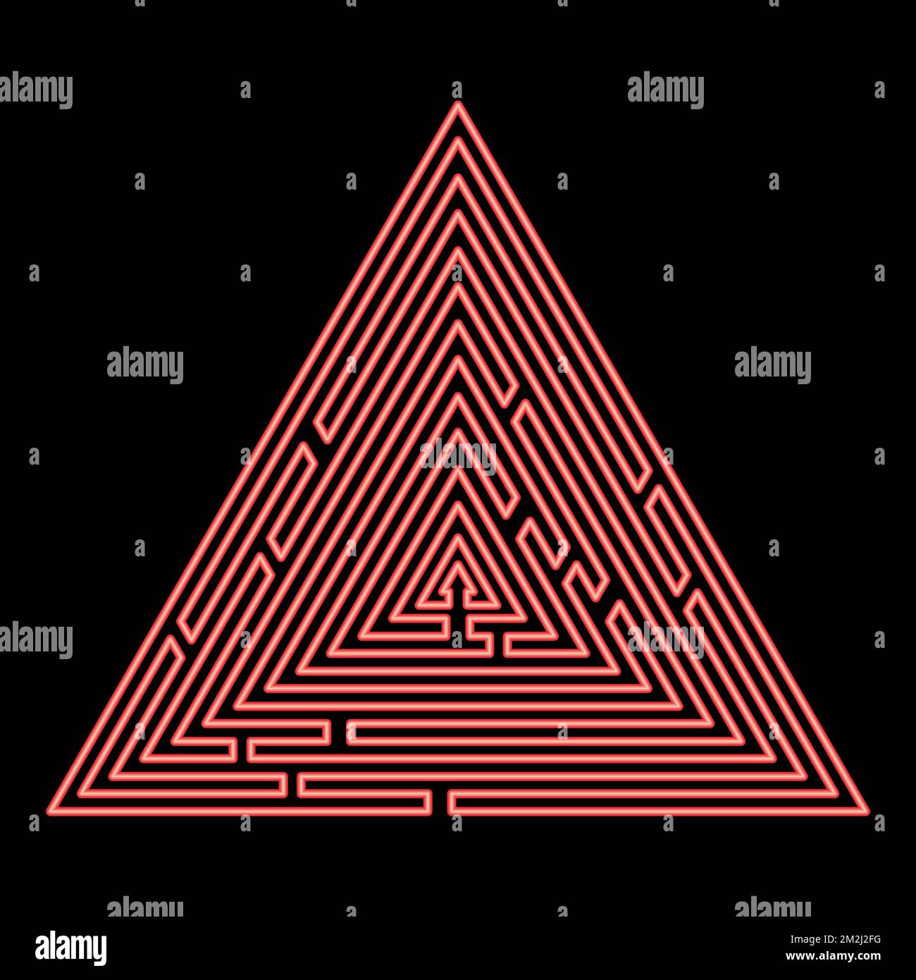 Neon triangular labyrinth Maze conundrum Labyrinth conundrum red color ... Neon triangular labyrinth Maze conundrum Labyrinth conundrum red color ...