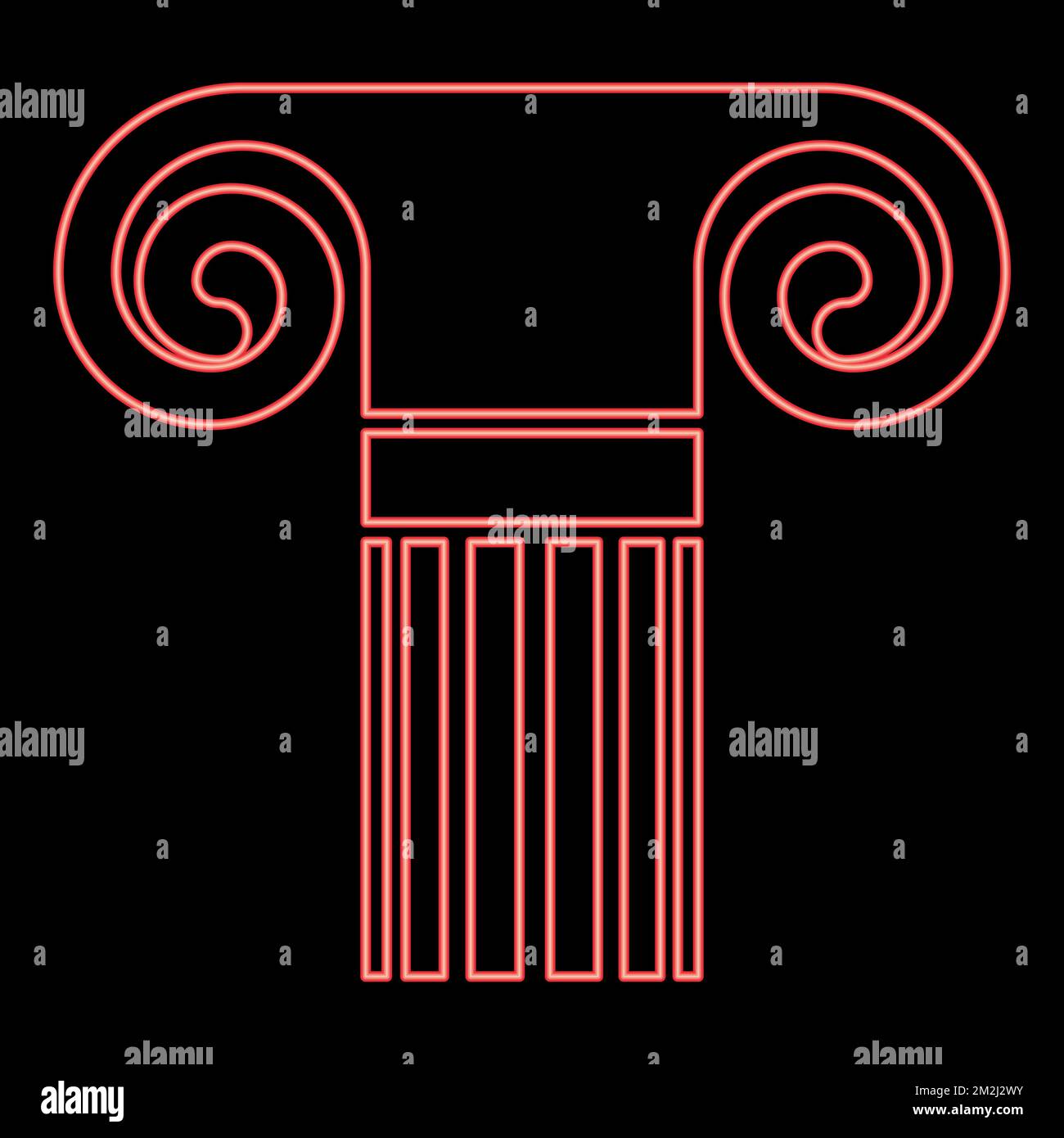 Neon Column Ancient Style Antique Classical Column Architecture Element Pillar Greek Roman