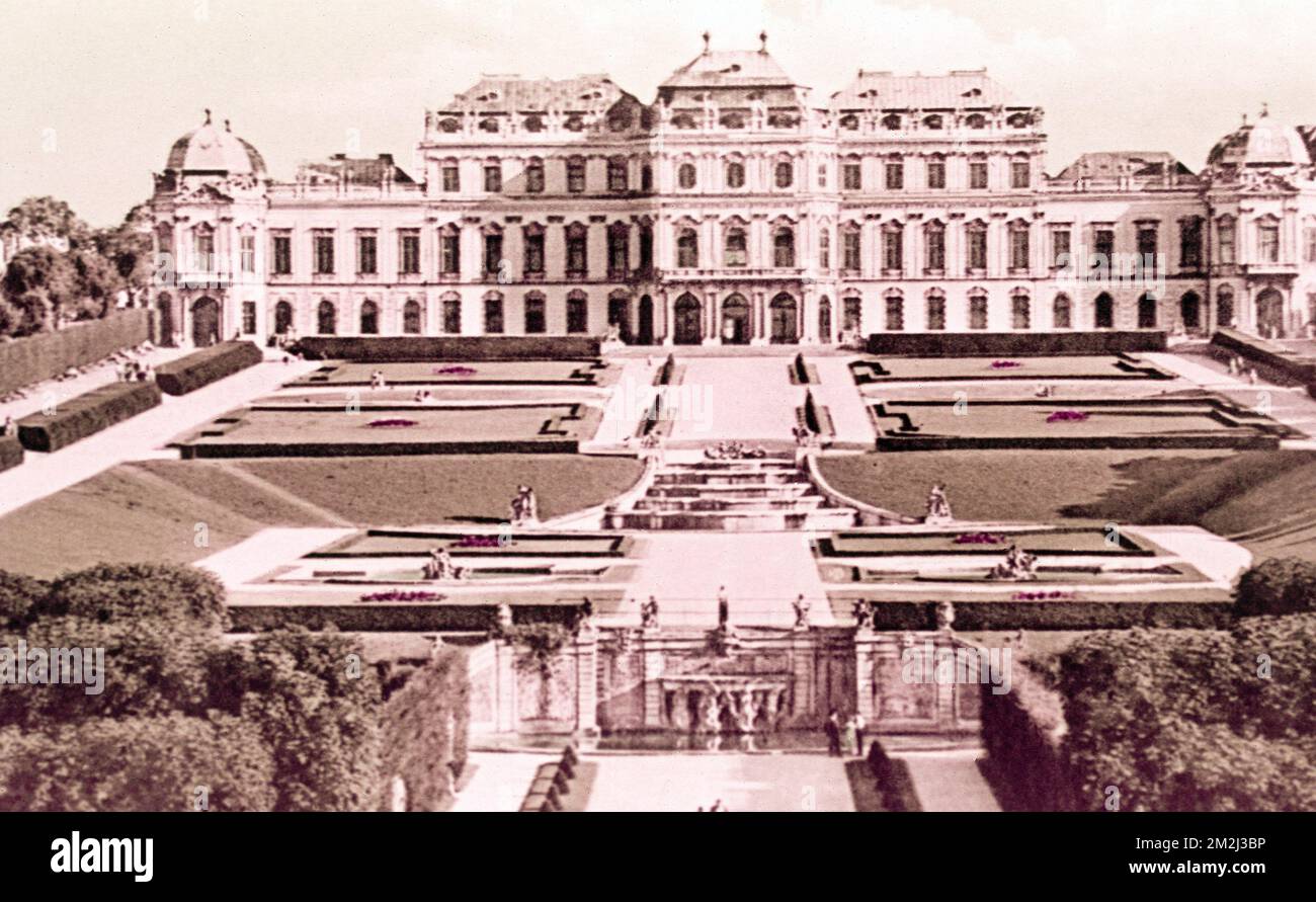 View of Belvedere Palace, Vienna, Austria 1960s Stock Photo - Alamy