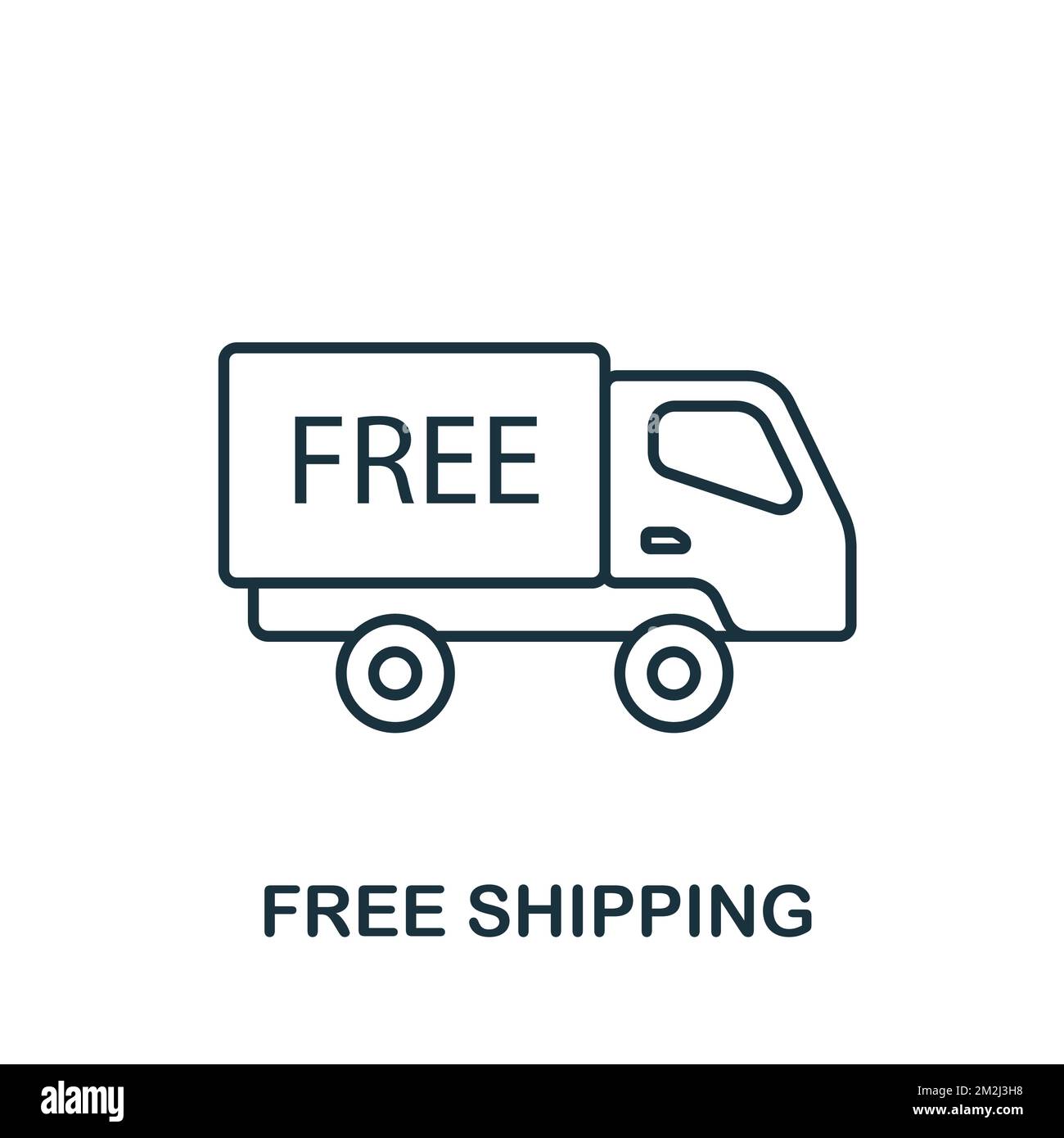 Free Shipping icon. Monochrome simple Food Delivery icon for templates ...