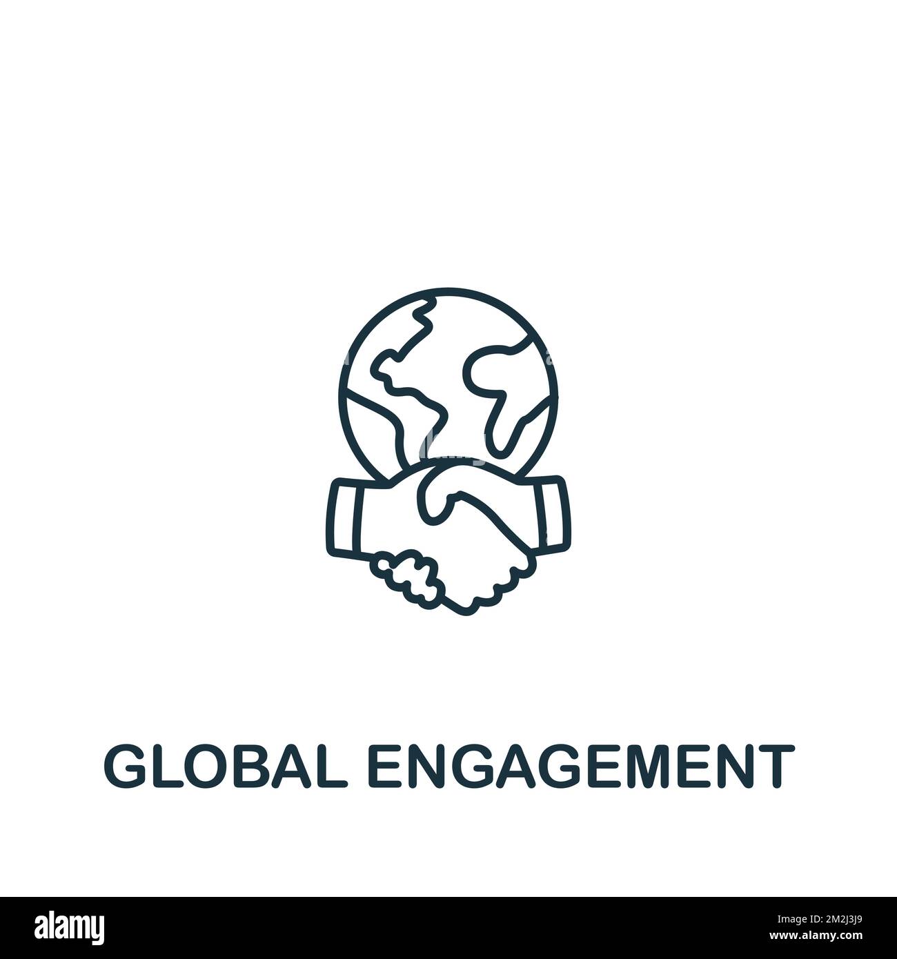 Global Engagement icon. Monochrome simple Global Business icon for ...