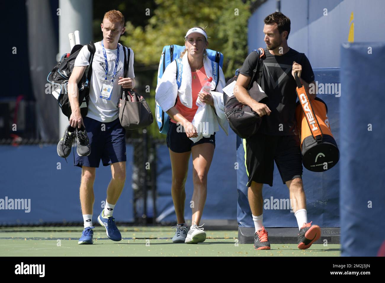 Belgian Mathieu Loosvelt, Belgian Elise Mertens and Mertens' coach Rick ...